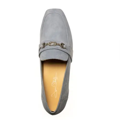 JOAN OLOFF SHOES Adonis Slip-on Horsebit Loafer - Blue