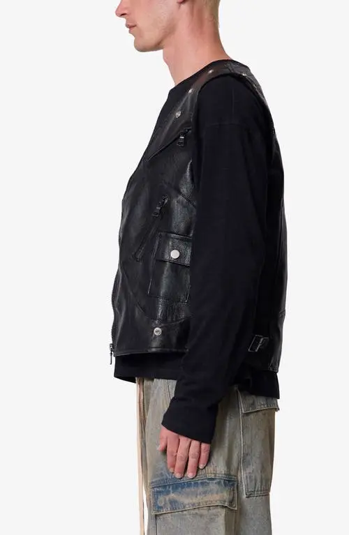 Mnml Faux Leather Zipper Vest