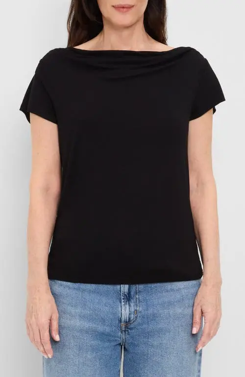 Michael Stars Desiree Cowl Neck Tee - Black