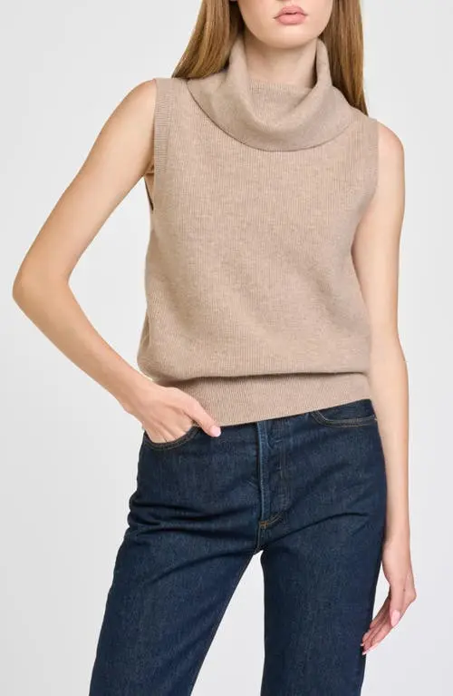 WAYF Elodie Cowl Neck Sleeveless Sweater - Oat