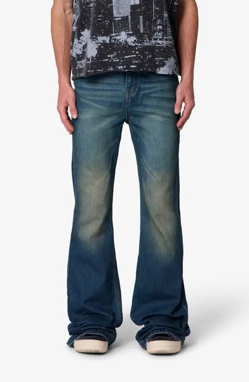 Mnml Super Stacked Relaxed Flare Leg Jeans - Blue