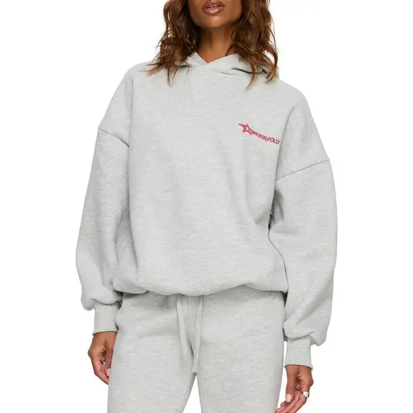 Princess Polly Stargirl Graphic Hoodie - Grey Marled