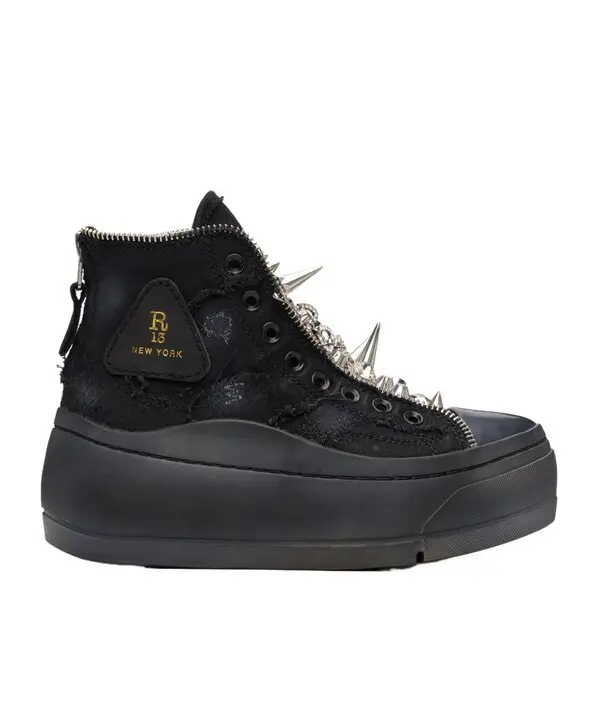 R13 Lace Free Kurt High-top Sneakers - Black