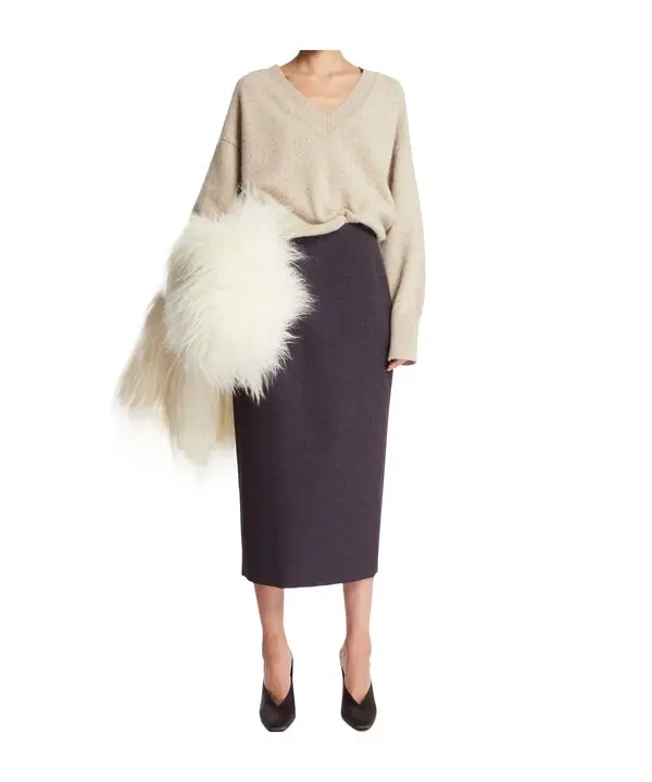 RÓHE V-neck Sweater - Beige
