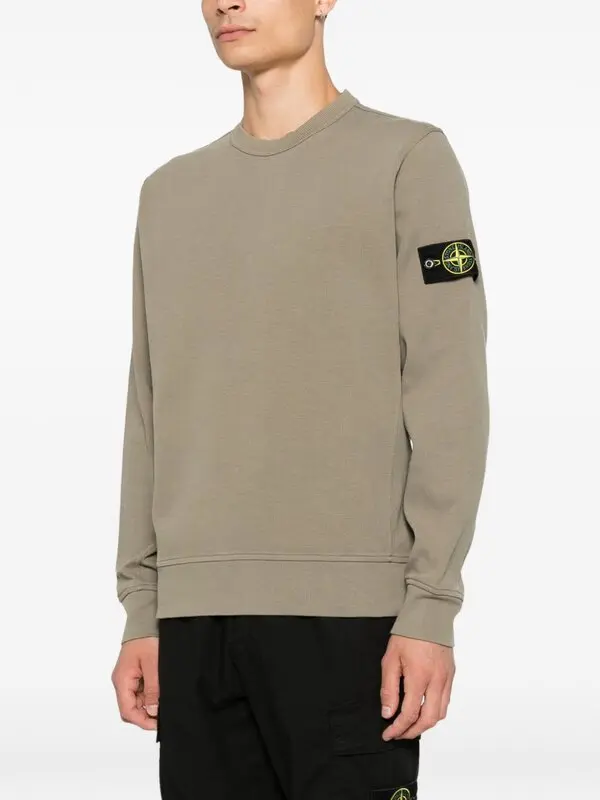 Stone Island Cotton Jersey Crewneck Sweatshirt With Logo Patch - Multicolor