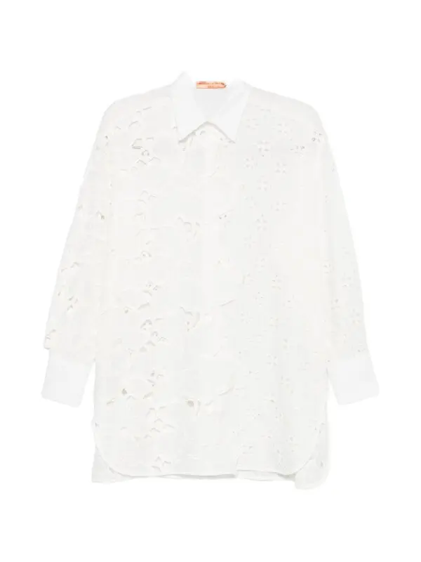 ERMANO SCERVINO White Cotton Broderie Anglaise Shirt