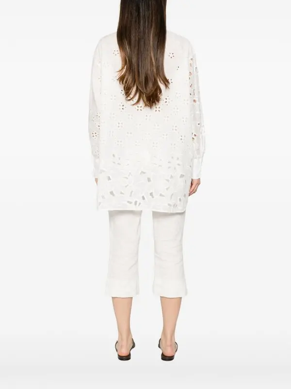ERMANO SCERVINO White Cotton Broderie Anglaise Shirt