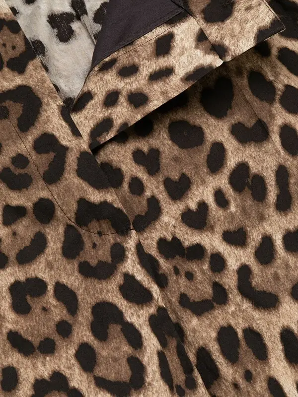 Dolce & Gabbana High-waisted Leopard Print Cotton Shorts