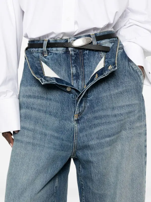 Attico Denim Cotton Jeans With Faded Effect - Multicolor
