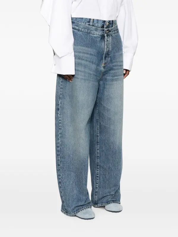 Attico Denim Cotton Jeans With Faded Effect - Multicolor