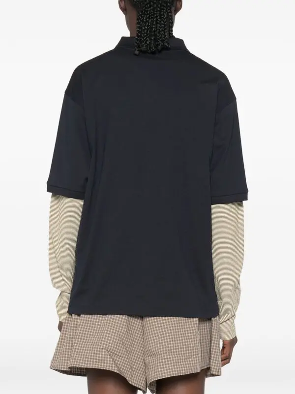 Miu Miu Layered Striped Polo Top - Multicolor