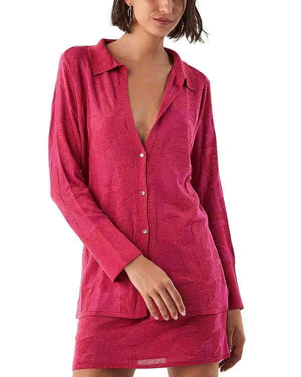 VIX PAULA HERMANNY Lara Knit Shirt Swim Cover-up - Florima
