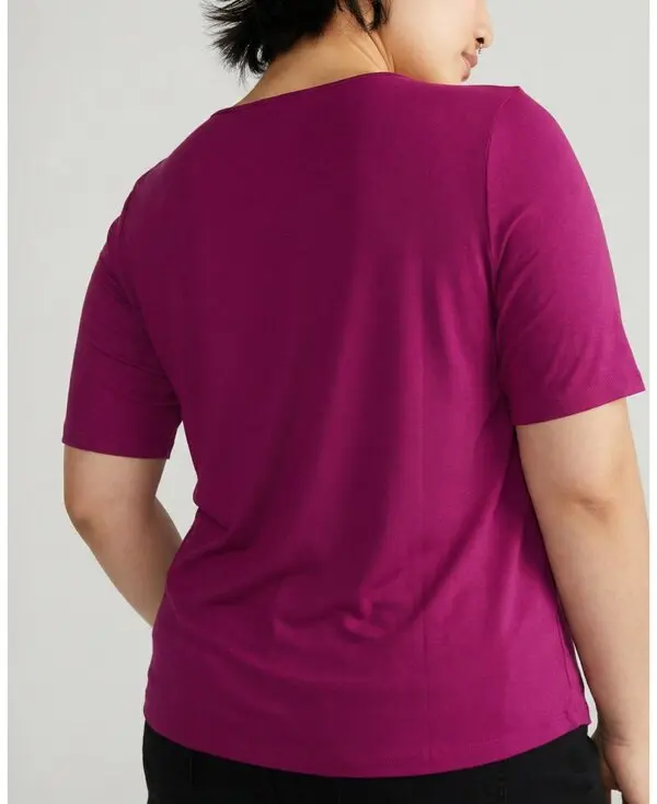 Universal Standard Plus Lily Liquid Jersey Crew Neck Stovepipe Tee - Rothko Purple