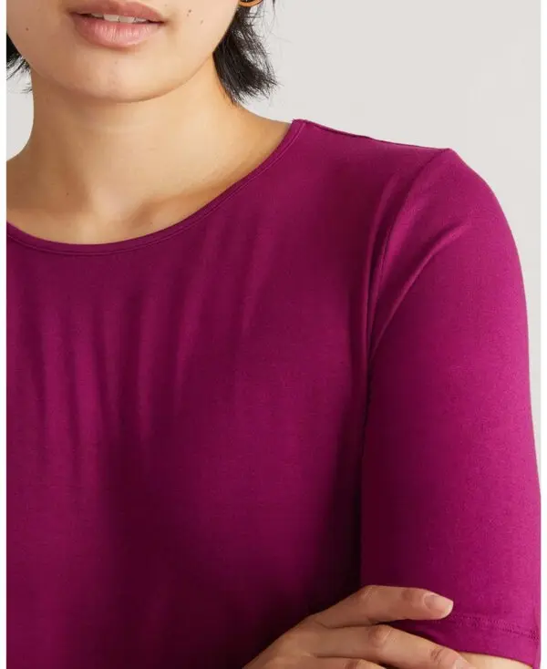 Universal Standard Plus Lily Liquid Jersey Crew Neck Stovepipe Tee - Rothko Purple