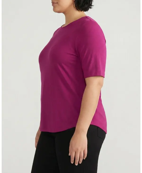 Universal Standard Plus Lily Liquid Jersey Crew Neck Stovepipe Tee - Rothko Purple