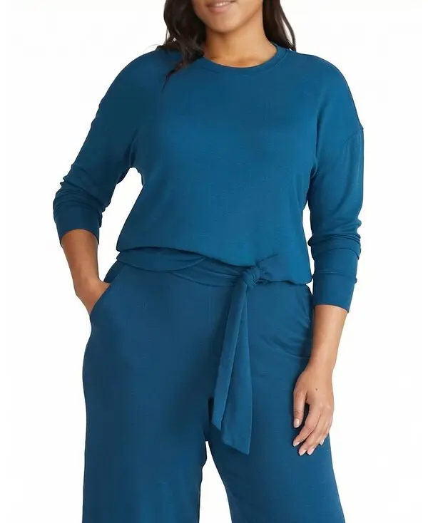 Universal Standard Plus Travelknit Sweatshirt - Blue Teal