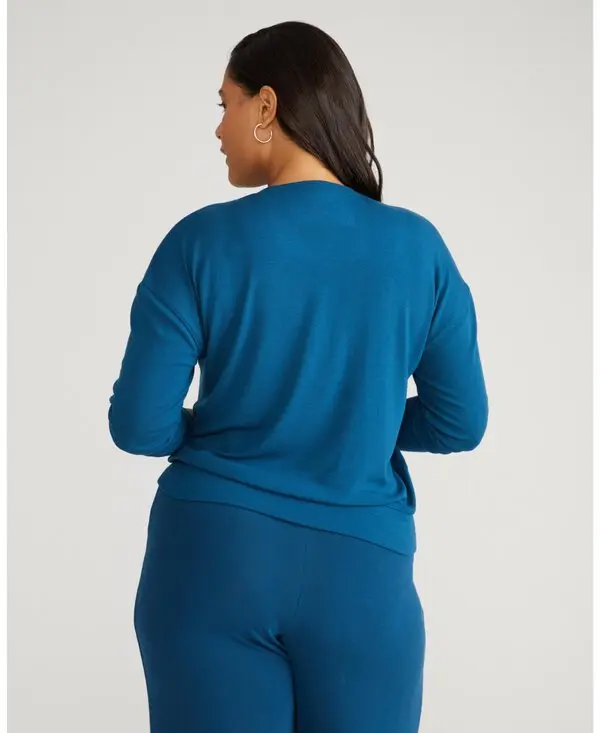 Universal Standard Plus Travelknit Sweatshirt - Blue Teal