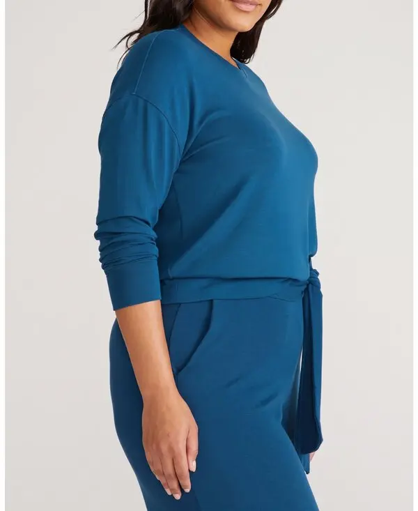Universal Standard Plus Travelknit Sweatshirt - Blue Teal