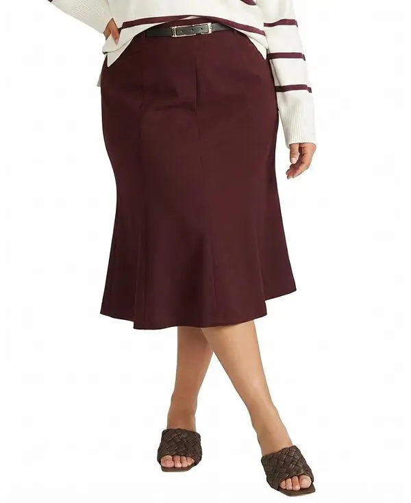 Universal Standard Plus Carla Ponte Skirt - Black Cherry