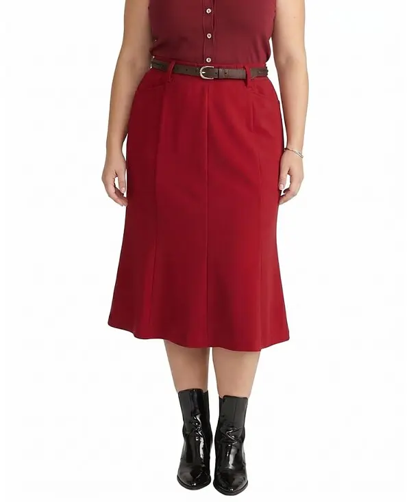 Universal Standard Plus Carla Ponte Skirt - Garnet