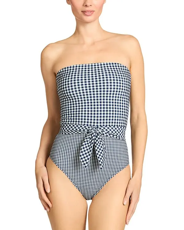 Robin Piccone Robin Picone Brigitte Bandeau One Piece Swimsuit - Navy/cream