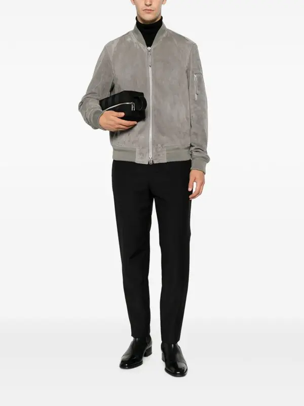 TOM FORD Suede Leather Bomber Jacket - Multicolor