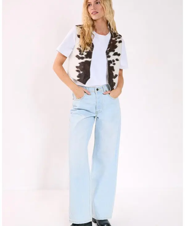 Nasty Gal Cow Hide Leather Waistcoat