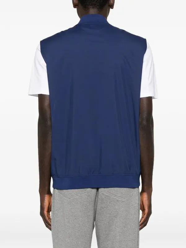 Brunello Cucinelli Zip-up Logo Appliqué Vest - Multicolor