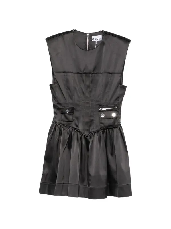 GANNI Corset Mini Dress With Cargo Pockets - Multicolor