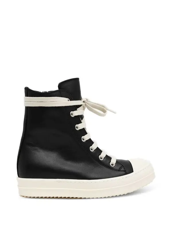 Rick Owens High Top Leather Sneakers - Multicolor