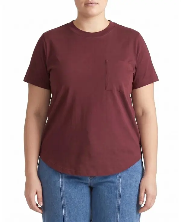 Universal Standard Plus Garcon Tee - Black Cherry