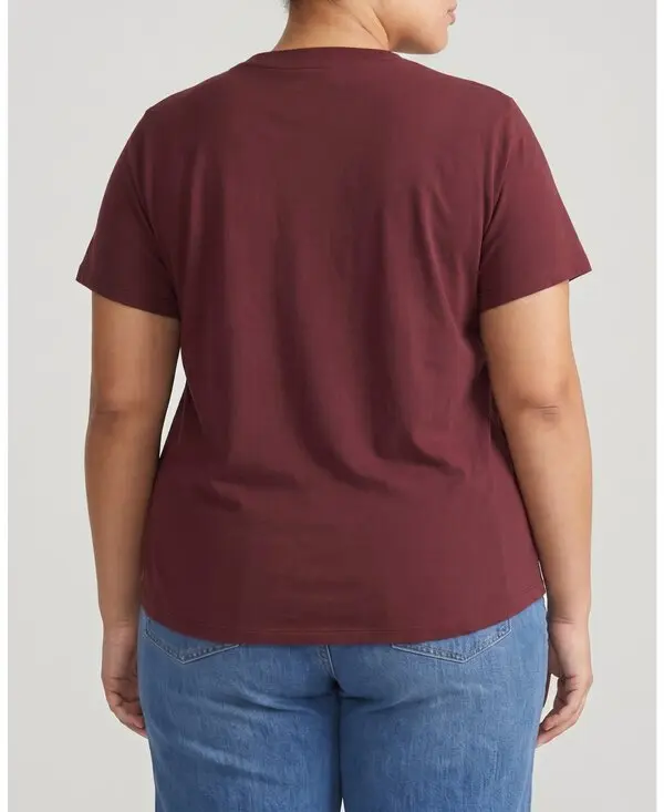 Universal Standard Plus Garcon Tee - Black Cherry