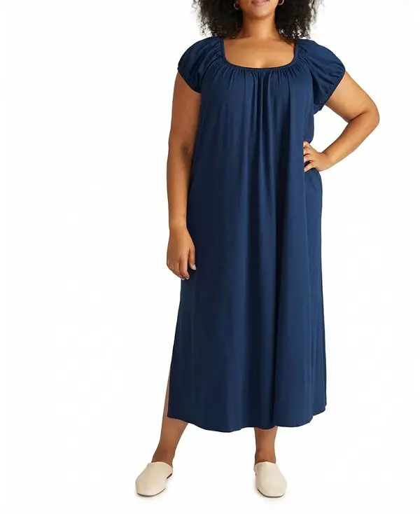 Universal Standard Plus Lilian Long Sleep Dress - Pageant Blue