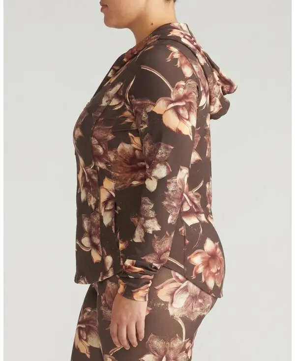Universal Standard Hooded Zip Jacket With Floral Print