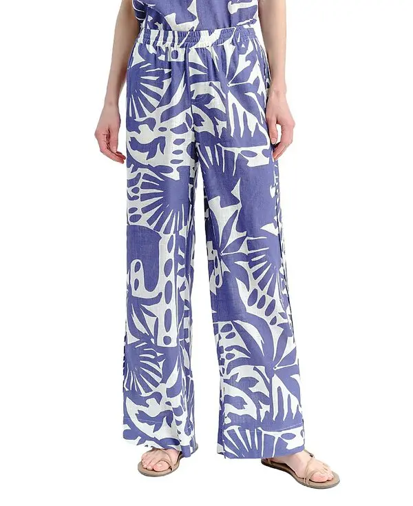 CARTOLINA Mia Linen Wide-leg Pant - Coastal Indigo
