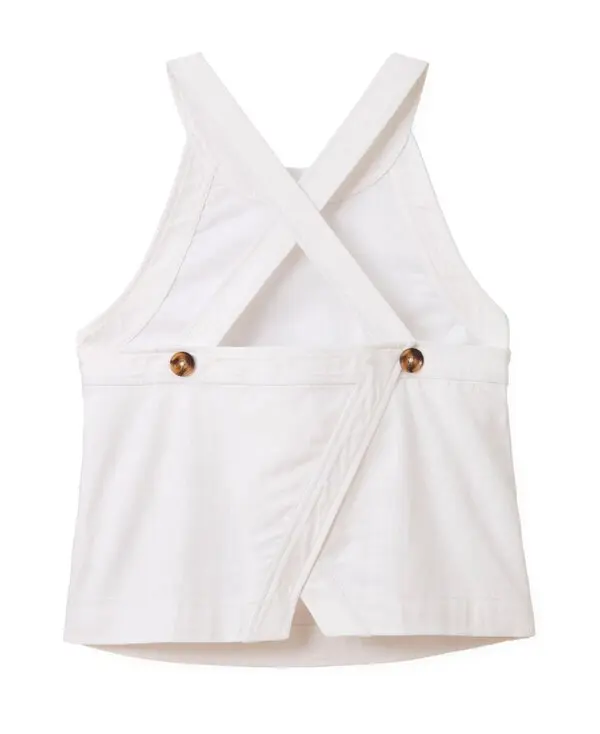 CARTOLINA Brant Linen Blend Apron Top - Bright White