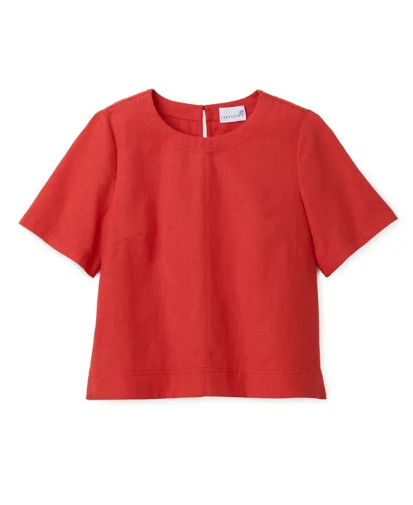 CARTOLINA Chloe Linen Top - Poppy
