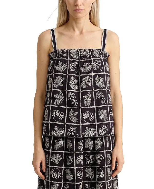 CARTOLINA Leah Eyelet Tank - Midnight Blue