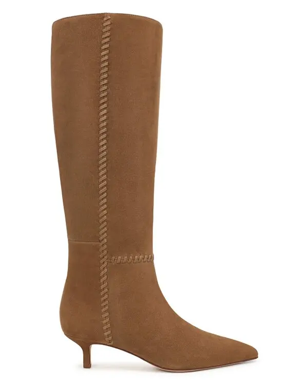 Veronica Beard Lisa 45 Tall Boots - Chestnut Suede