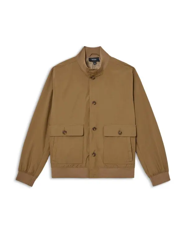 REISS Latent Funnel Neck Bomber Jacket - Taupe Brown
