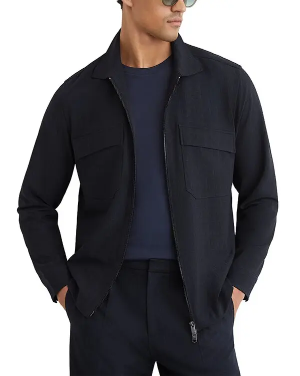 REISS Sidney Overshirt - Navy