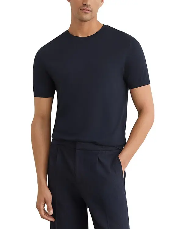 REISS Chad Crewneck Tee - Navy