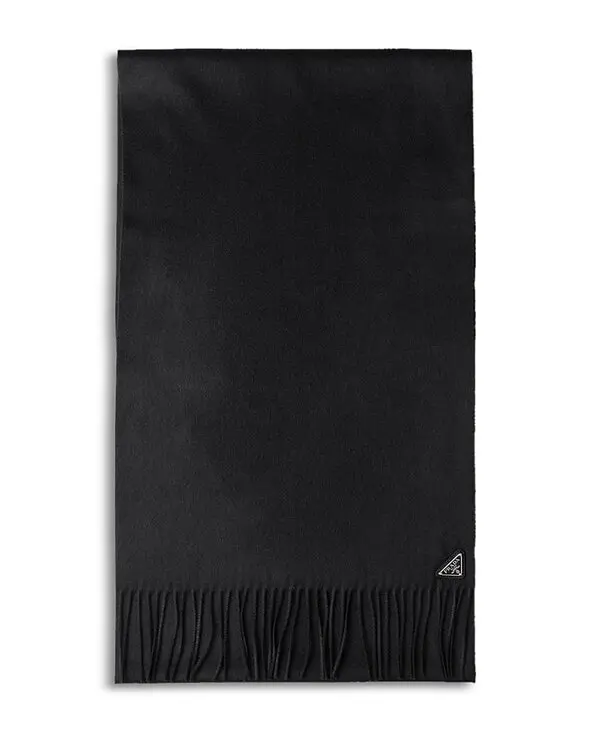 Prada Silk And Cashmere Scarf - Black