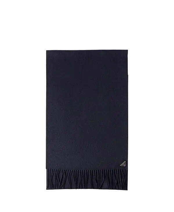 Prada Silk And Cashmere Scarf - Navy