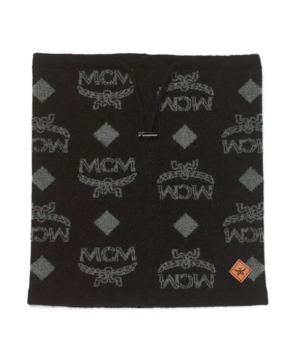 Mcm Neck Warmer In Monogram Wool Jacquard