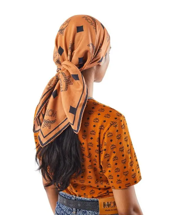 Mcm Monogram Print Bandana Scarf