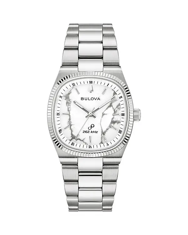 Bulova Super Seville Magnesite Bracelet Watch, 35mm X 35mm - White/silver