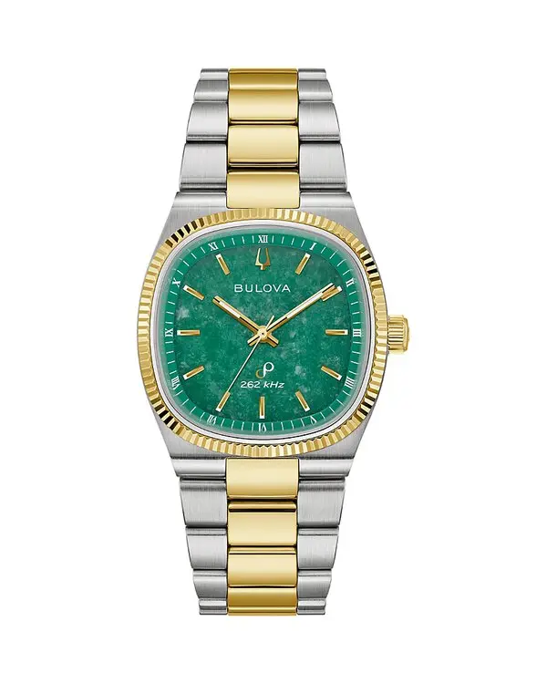 Bulova Super Seville Precisionist Watch, 35mm - Green/two-tone
