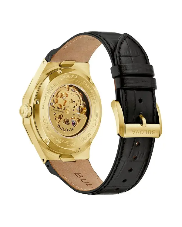 Bulova Automatic Prestige Leather Strap Watch, 42mm
