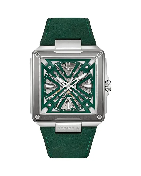 Bulova Marc Anthony Series X2 Leather Strap Watch, 41mm X 41mm - Green